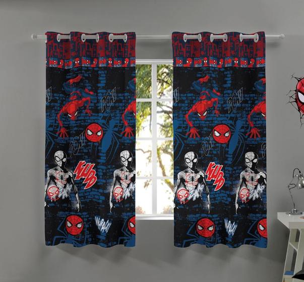 Cortina Infantil Spider Man Homem Aranha1,50mx1,80m Personagem Com ...