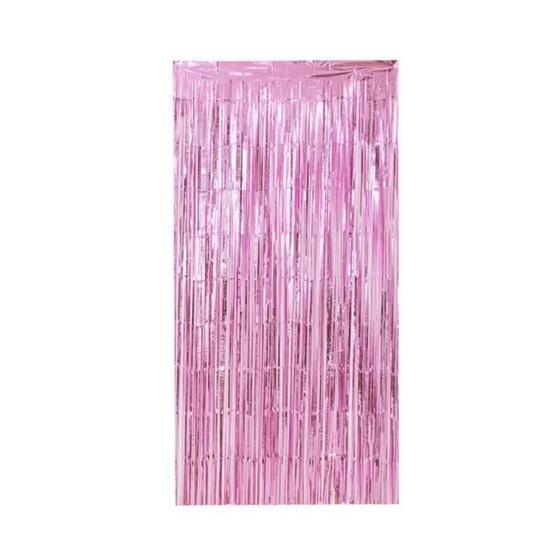 Cortina Metalizada Rose Gold 100X200 Cm Silver Festas - Cortina para ...