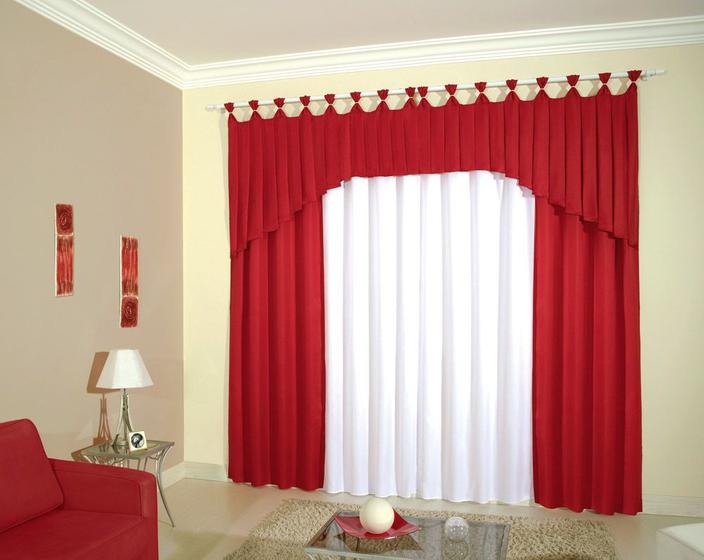 Cortina Para Sala Com bando e Passante Yasmin 3,00x 2,80m - Mc Cortinas ...
