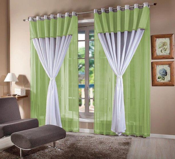 Cortina Para Sala Com Voil Luiza 3,00 x 2,70 MC Cortinas - Cortinas ...