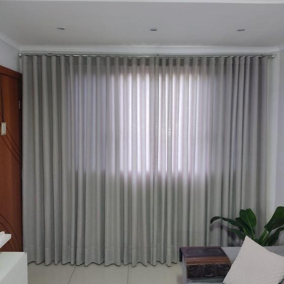 Cortina Para Varão Trilho Suíço Deslizante Wave Sob Medida 7,00x2,60 ...