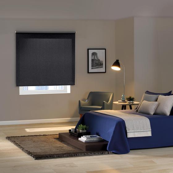 Cortina persiana rolô rolon 0,90x1,60 blackout blend preto - Bella ...