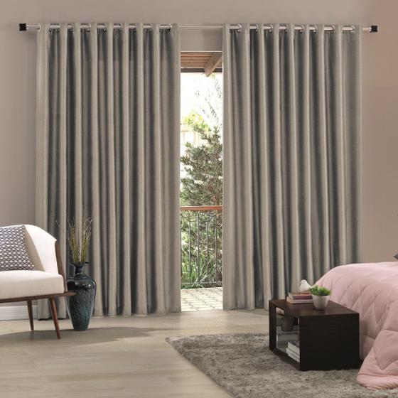 Cortina Sala Blackout Tecido Blend Bella Janela 4,20x2,50 - Cortinas ...