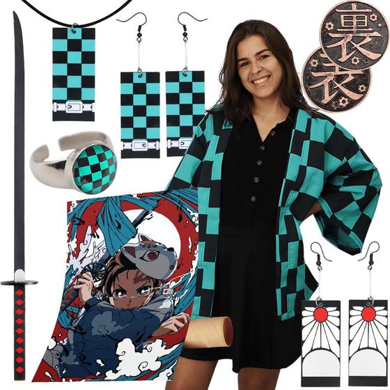 Cosplay Tanjiro Zenitsu Kimono Colar Anime Kimetsu No Yaiba - Demon ...