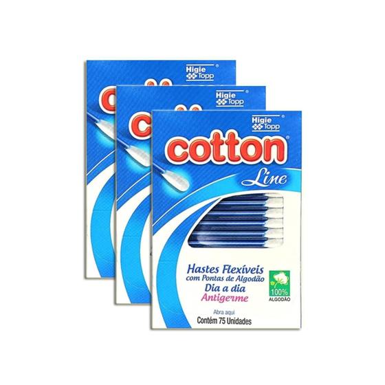Cotonete Cotton Line 75 Unidades 100% Algodão - Geral - Cotonete ...