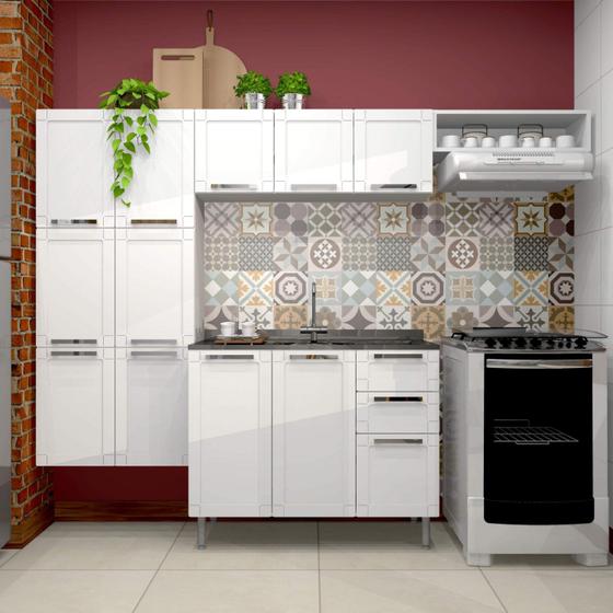Cozinha Compacta Tati 4 Peças Bertolini Branco - Cozinha Compacta ...