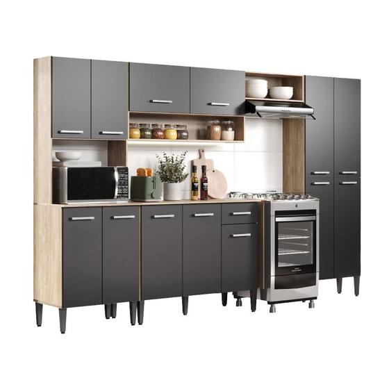 Cozinha Completa Arizona Plus com Armário e Balcão Carraro - Cozinha ...