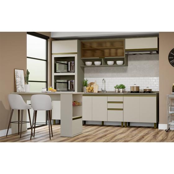 Cozinha Completa Modulada 6 Peças com Tampo MDF Connect 32B Duna ...