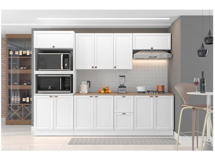 Cozinha Completa Poliman Móveis Unna com Balcão - com Nicho para Micro ...
