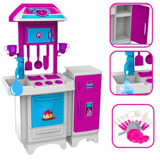 Cozinha Grande Completa De Brinquedo Infantil Com Acessórios Sai Água De Verdade Brinquedos ...