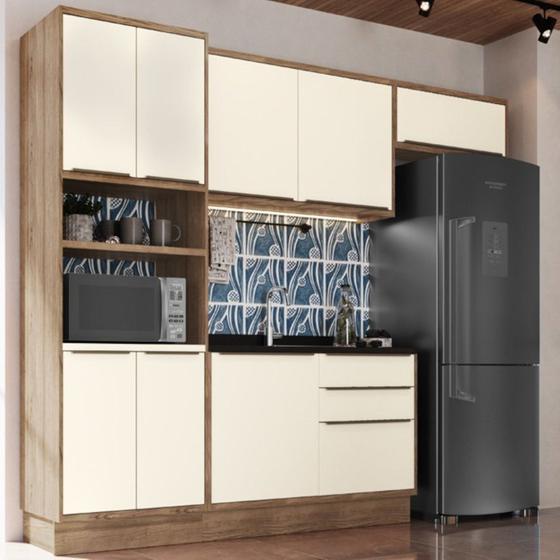 Cozinha Modulada 4 Peças 8 Portas 3 Gavetas com Divisor de Talheres 1 ...