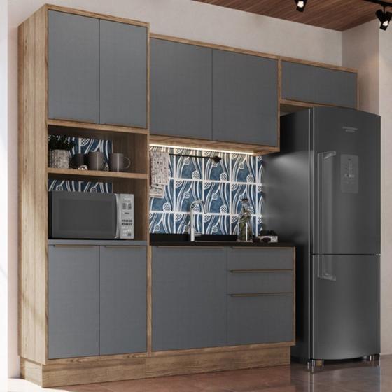 Cozinha Modulada 4 Peças 8 Portas 3 Gavetas com Divisor de Talheres 1 ...