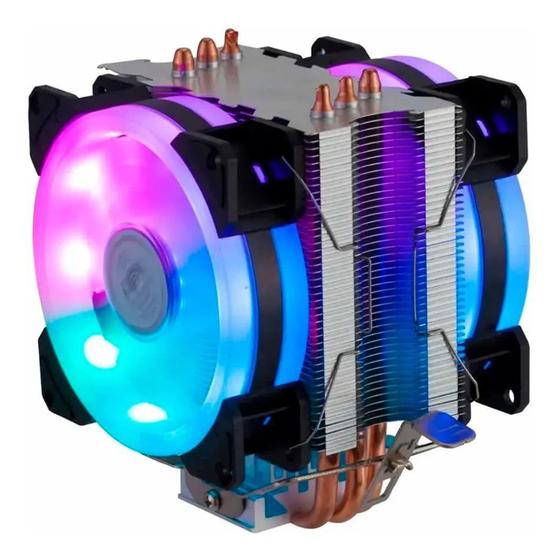 Cpu Cooler Duplo Rgb Pra Processador Gamer Intel Amd I9 I7 1151 2011 ...