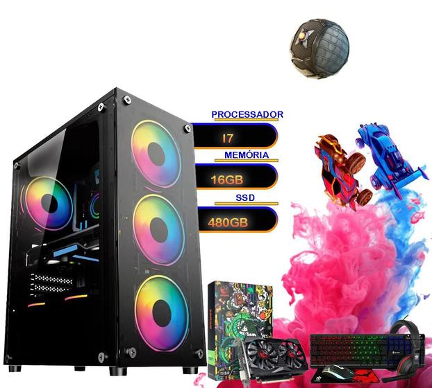 Cpu pc gamer i7 16gb ssd 480gb placa de video fonte 500w - ALLETECH - Notebook - Magazine Luiza