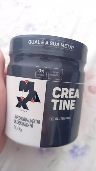 Creatina 100g Monohidratada Max Titanium Vegana Sem Glutem Original ...