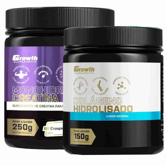Creatina 250g Creapure + Colageno 150g Growth Supplements - Creatina ...