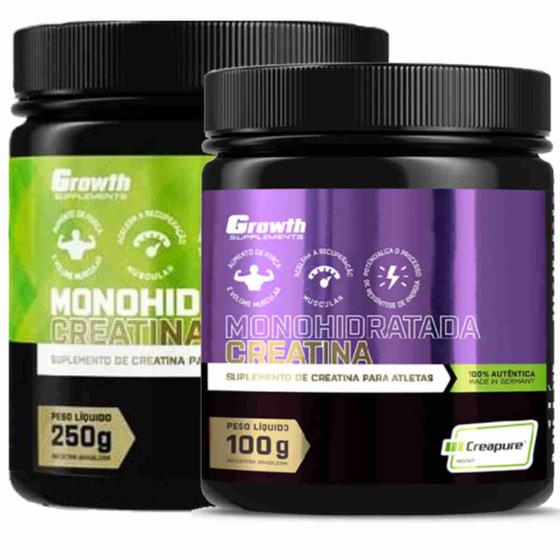 Creatina 250g Monohidratada + Creatina 100g Creapure Growth - Growth ...