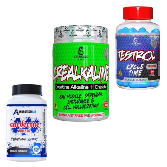 Creatina crealkaline 300g demons + testrol cycle time demons lab ...