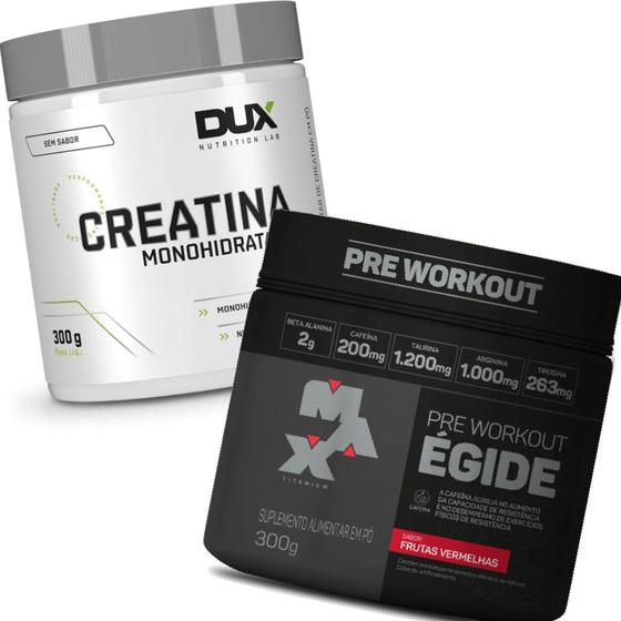 Creatina mono 300g dux + pré treino hórus 150g-max titanium - Pré ...