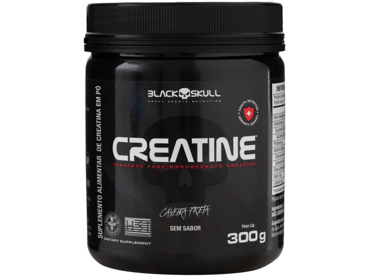 Creatina Mono-hidratada Black Skull em Pó 300g sem Sabor - Creatina ...