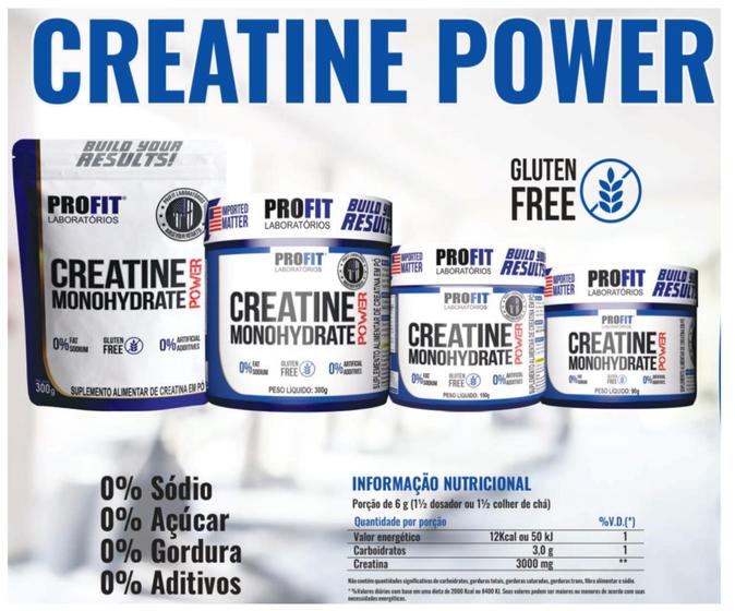 Creatina power monohidratada 90g, 150g ou 300g - profit labs - PROFIT ...