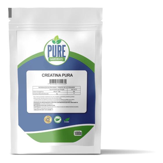 Creatina Pura 100g C/ Certificado Pure Ingredient's - Pure Ingredients ...