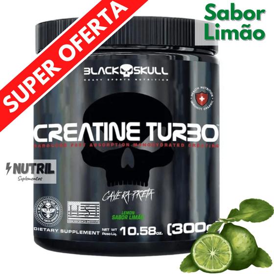 Creatina Turbo Black Skull 300g - Creatine Monohidratada Turbo Caveira ...