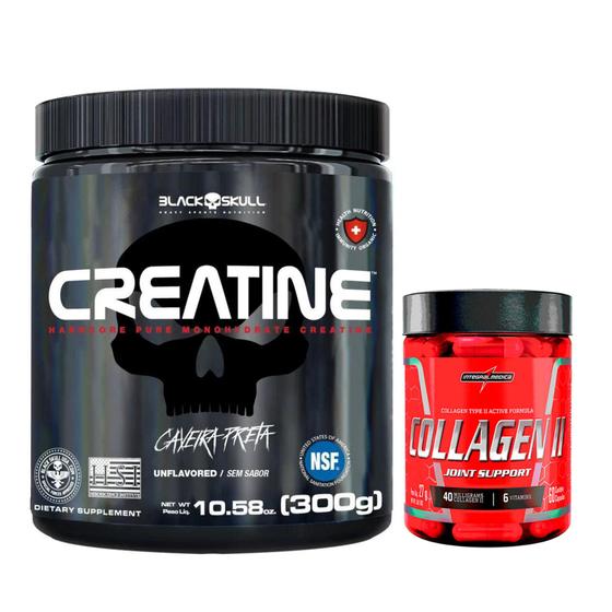 Creatine Turbo - 300G - Creatina - Black Skull + Collagen tipo 02 - 60 ...