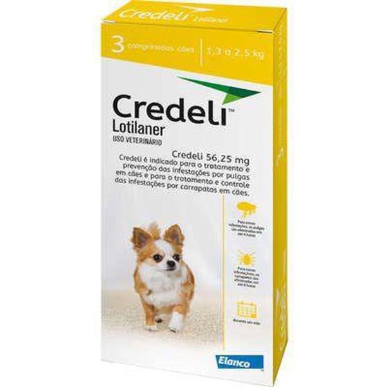 Credeli 1 ou 3 comprimidos - 1,3 a 2,5 kg - Elanco - Antipulga e ...