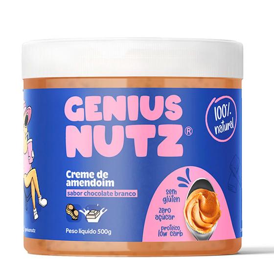 Creme Amendoim Chocolate Branco 500g S/ Açúcar E Conservante - Genius ...