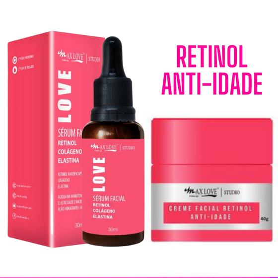 Creme Antissinais Retinol para o Rosto + Serum Retinol Max Love - Anti ...