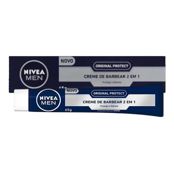 Creme de barbear 2 em 1 nivea men original protect 65g - Espuma de Barbear - Magazine Luiza