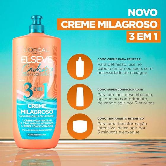 Creme De Pentear Elseve Cachos 500 ML - Finalizador Capilar - Magazine ...
