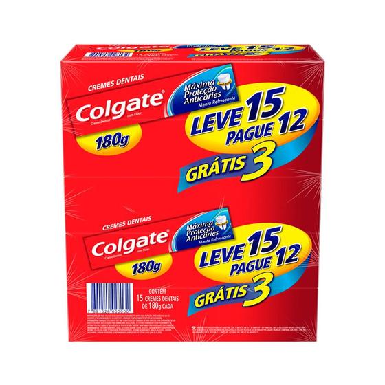 Creme Dental Colgate Máxima Proteção Anticáries Leve 15 Pague 12 180g ...