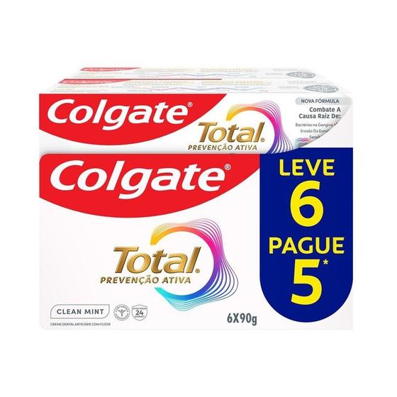 Creme Dental Colgate Total Clean Mint 90g - Embalagem com 6 Unidades ...