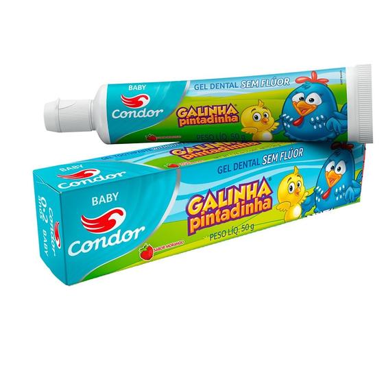 Creme Dental Condor Gel Infantil Galinha Pintadinha Baby Morango Sem ...