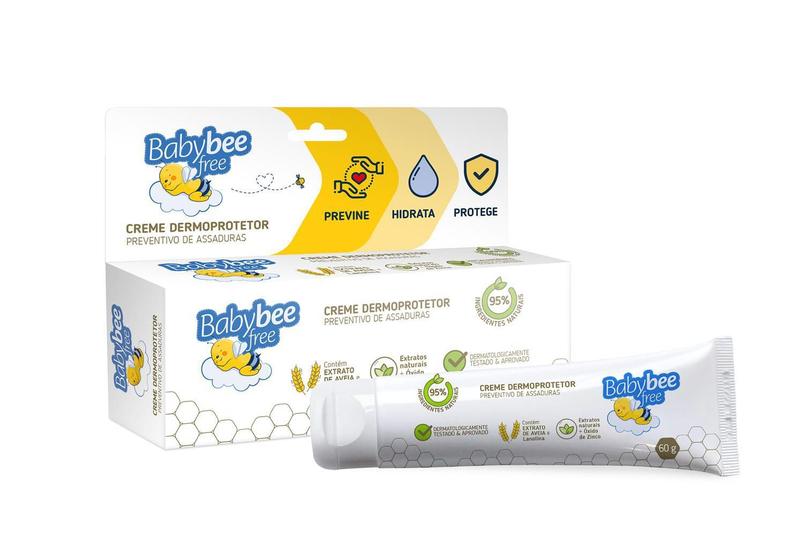 Creme Dermoprotetor Preventivo Assaduras Bbf 60 G - Baby Bee Free - Creme/ Pomada para Assadura ...