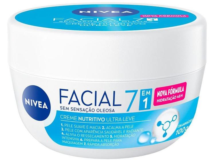 Creme Facial Nutritivo NIVEA Ultraleve 7 em 1 100g - Hidratante Facial - Magazine Luiza