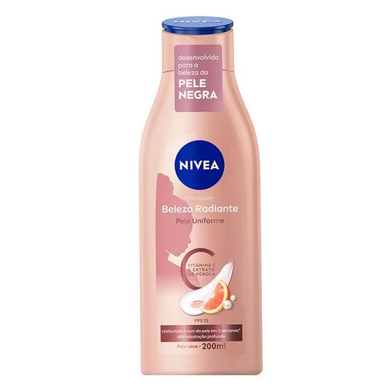 Creme Hidratante Corporal Nivea Beleza Radiante Pele Uniforme 200ml ...