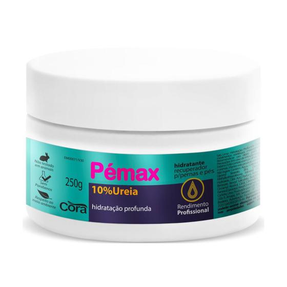 Creme Hidratante Pemax 10% Ureia Recuperador Pernas e Pés Cora 250g ...