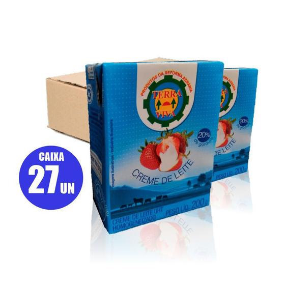 Creme Leite Terra Viva 20% Gordura 200g 27un - Creme de Leite ...
