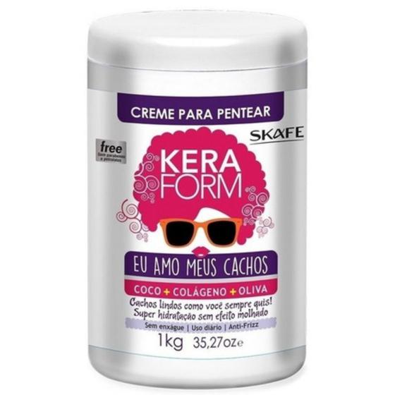 Creme p/ pentear keraform eu amo meus cachos 1kg - SKAFE ...