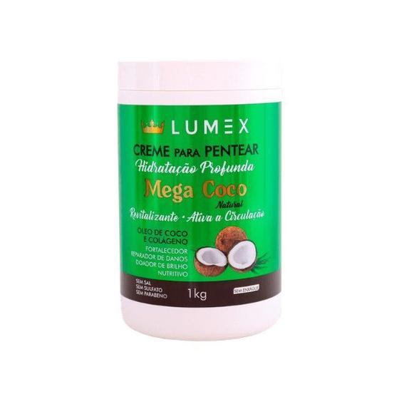 Creme para pentear Lumex Mega Coco 1Kg - Desembaraçante - Magazine Luiza