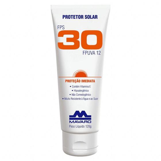 Creme Protetor Solar Fator Fps 30 Bisnaga 120g Mavaro - Protetor Solar ...
