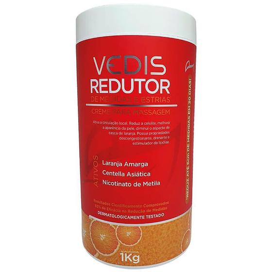 Creme Redutor de Medidas com Nicotinato de Metila Vedis 1kg - Redutor ...