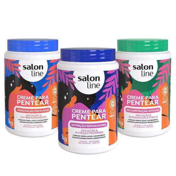 Creme Salon Line de Pentear Hidratação, Nutrição e Reconstrução Capilar ...