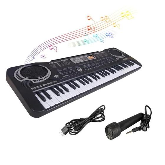 Crianças 61 Teclas Preto Teclado De Música Digital Piano Elétrico ...