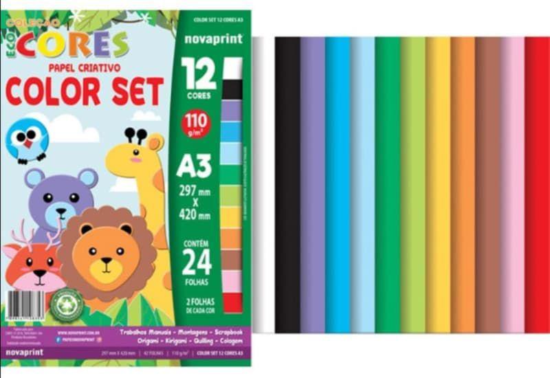 Criative Paper 110 Gramas 24 Folhas 12 Cores Novaprint - Papéis ...