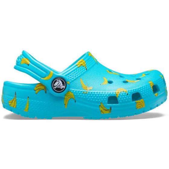 Crocs Classic Food Print Clog Infantil Digital Aqua - Babuche / Clog ...