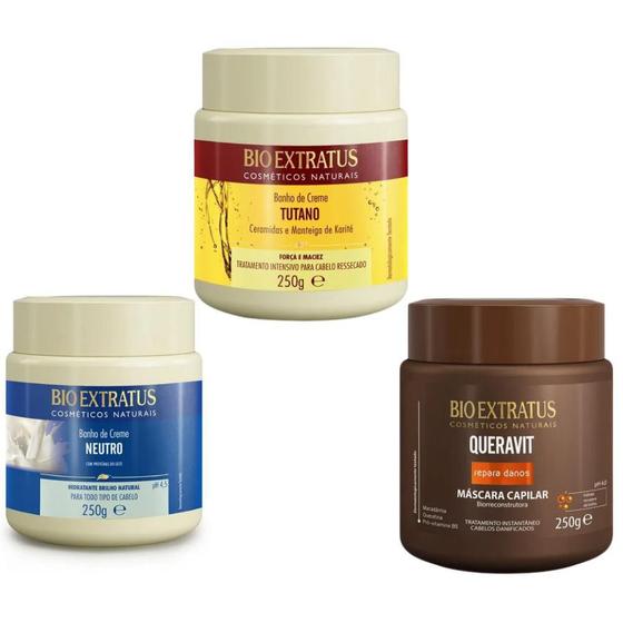 Cronograma Bio Extratus Todos Tipos De Cabelos 250G X3 - Kit de Tratamento para Cabelos ...